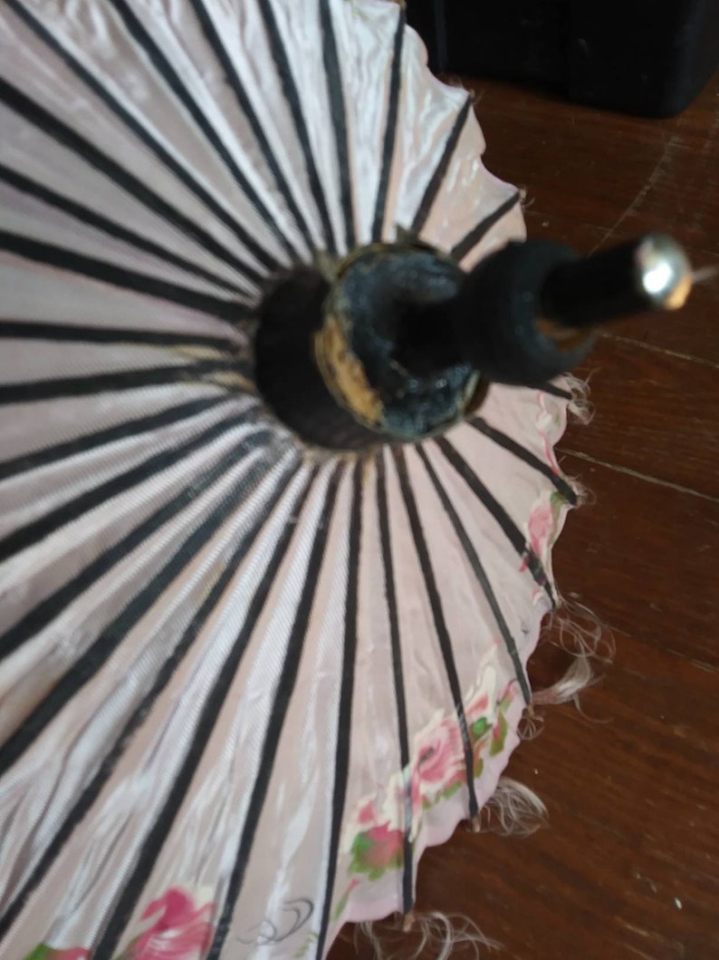 Antique Child Sized Hand Painted Silk Parasol - Etsy