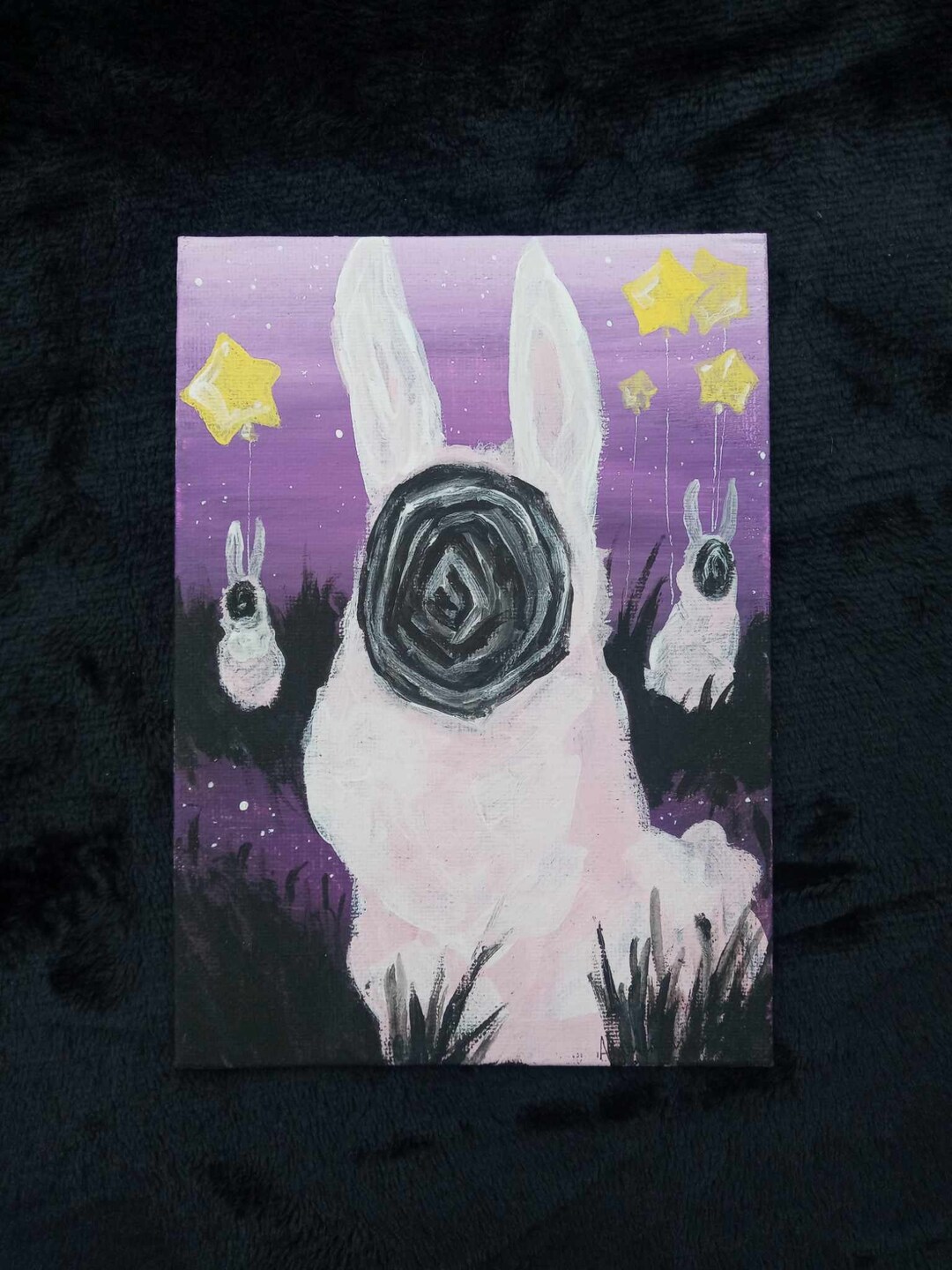Forgotten Thoughts 5x7 Surrealist Bunny Painting on Canvas - Etsy