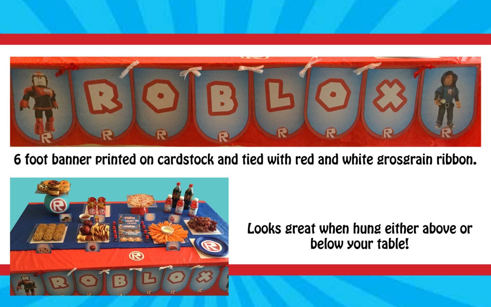 Roblox Themed Custom Banner | Etsy