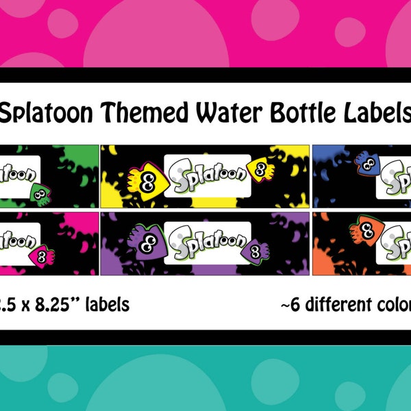 Splatoon Water Bottle Stickers - Etsy