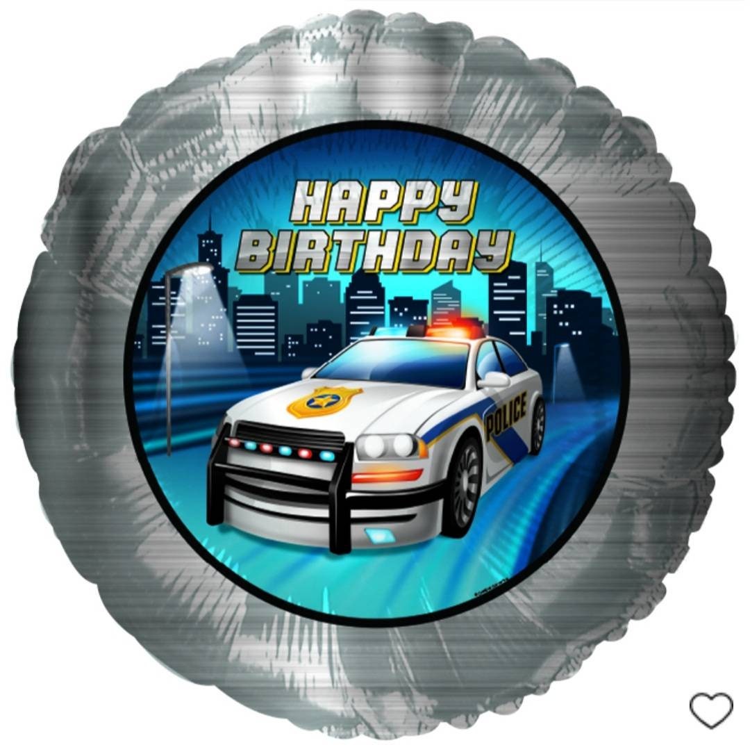 18 Police Car Happy Birthday Balloon - Etsy