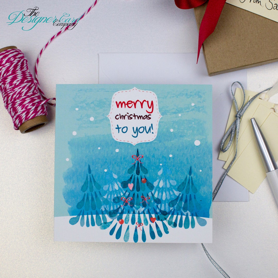 Tree Lights Christmas Card Trees Snow Landscape Lights - Etsy