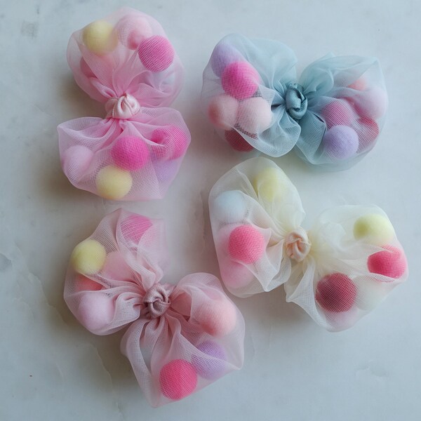 Pom Pom Hair Clips - Etsy