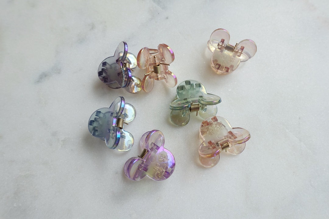 Set of 2 Mini Clear Mouse Claw Clip | Mickey Inspired Hair Clip - Etsy