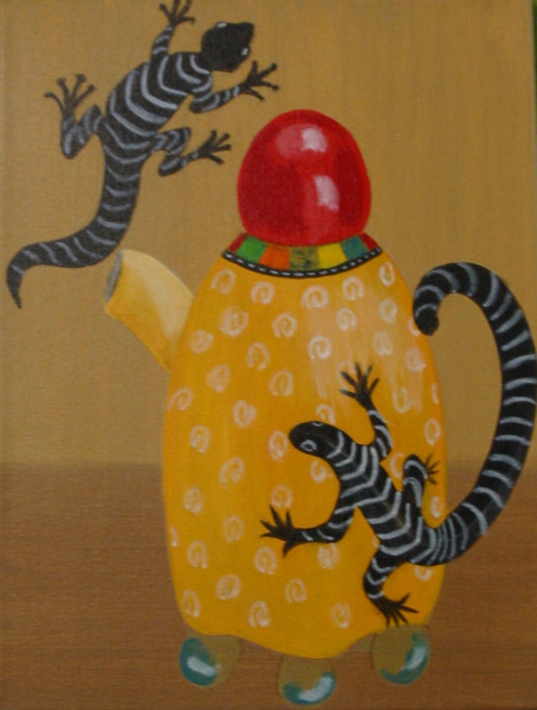 Teapots and Lizards on Your Wall - Etsy