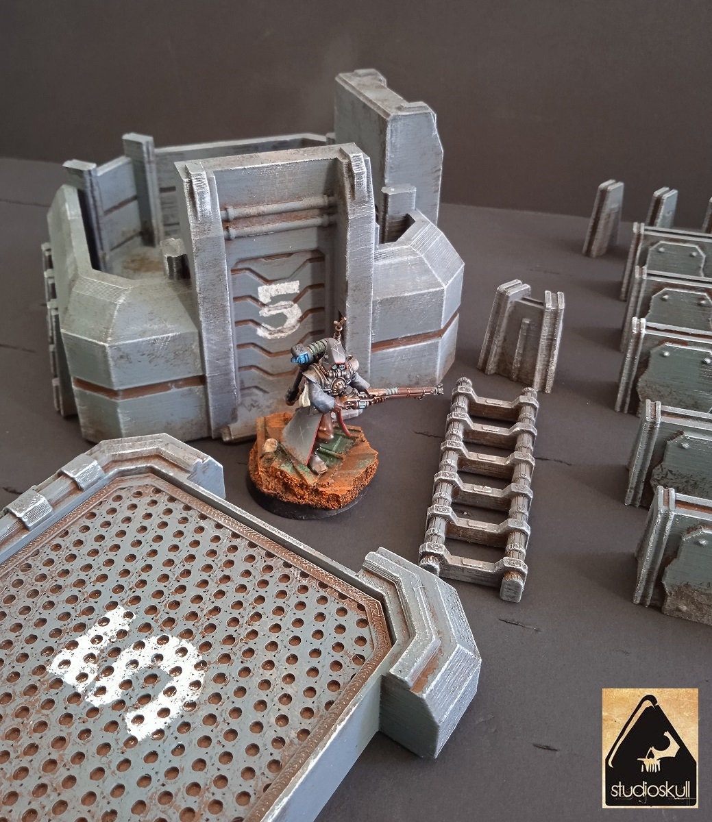 3D Printed Sci-fi Checkpoint Scenery Terrain for War Games 28mm/32mm ...