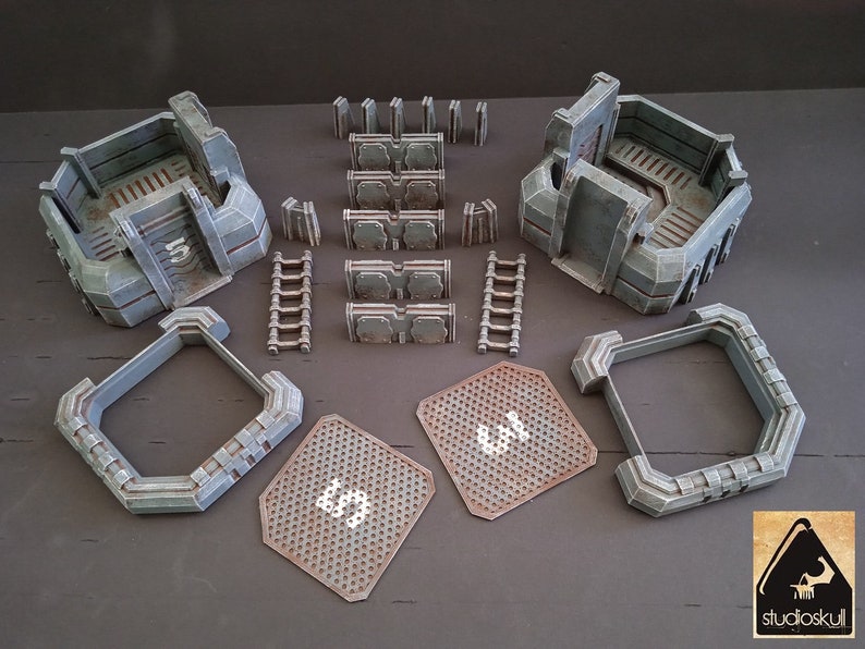 3D Printed Sci-fi Checkpoint Scenery Terrain for War Games 28mm/32mm ...