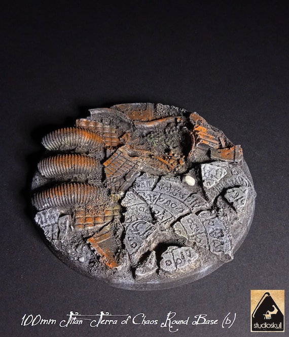100mm Round Resin Base Terrain Scenery Chaos Terra of Titans - Etsy