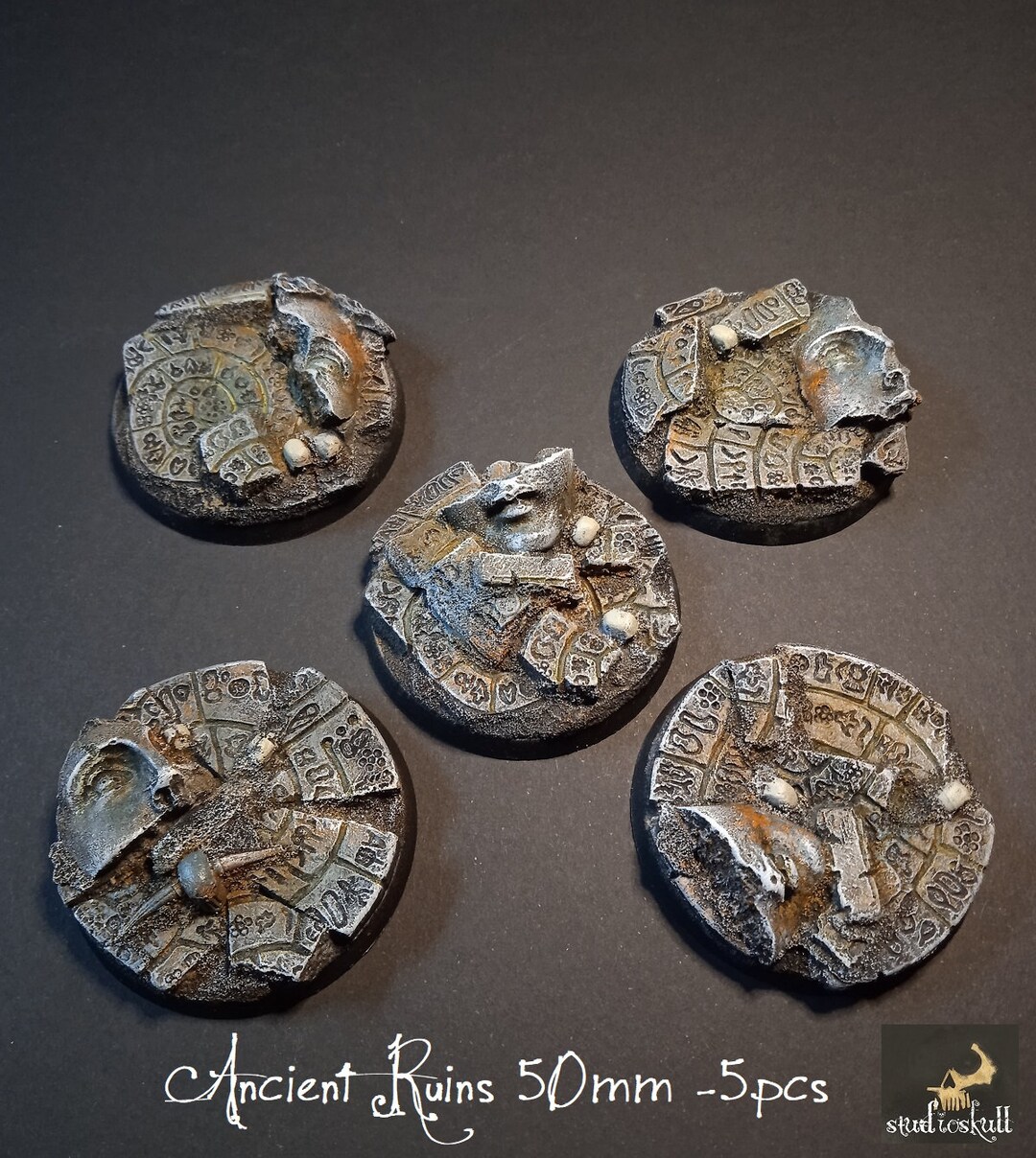50mm Round Resin Bases Terrain Scenery Ancient Ruins 5pcs - Etsy