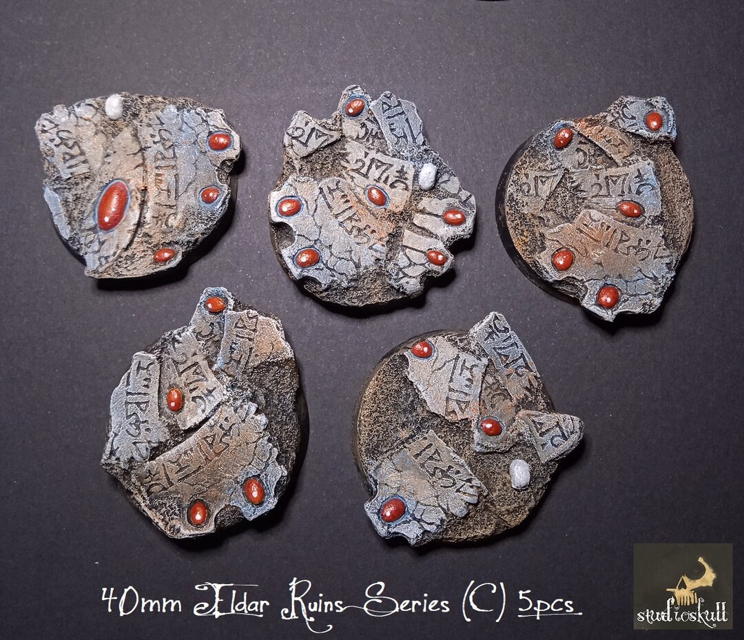 40mm X 5 Pcs Resin Bases Terrain Scenery Eldar Ruins (SET C) - Etsy