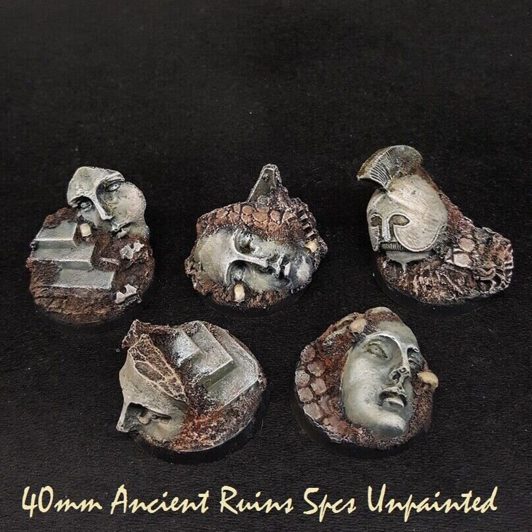 40mm Round Resin Bases Terrain Scenery Ancient Ruins Statue 5pcs - Etsy