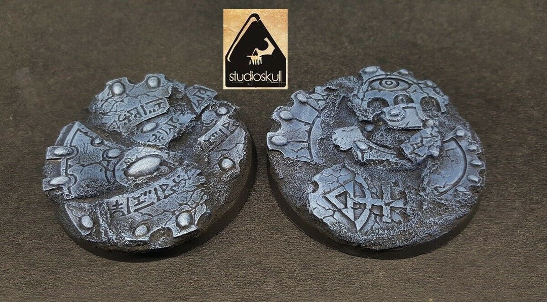 60mm X 2 Pcs Round Resin Bases Terrain Scenery Eldar Ruins Warhammer ...
