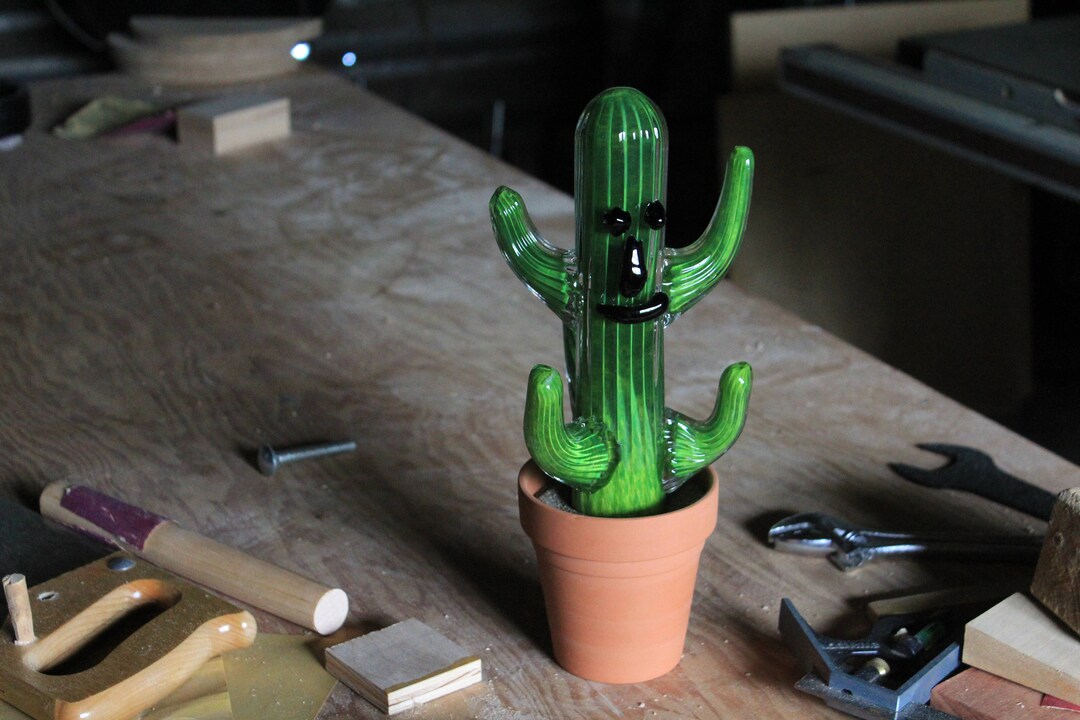 Glass Cactus Sculpture - Etsy