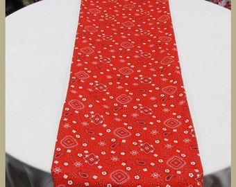 Red Bandana Table Runner | Etsy