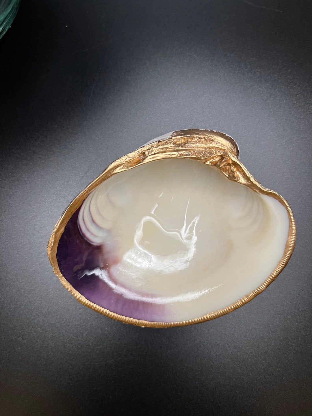 Gloss Gold Clam Shell Ring Coastal Beach Decor, Ring Trinket Dish ...
