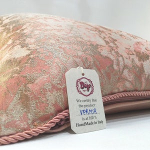 Venetian Cushion on Rubelli Fabric, Mirage Rosa Pattern, Handmade in ...