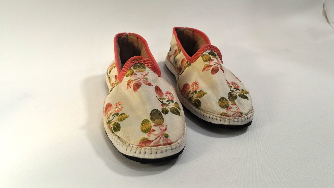 Venetian Women's Slippers on Rubelli Fabric, Marie Antoinette Rosa ...