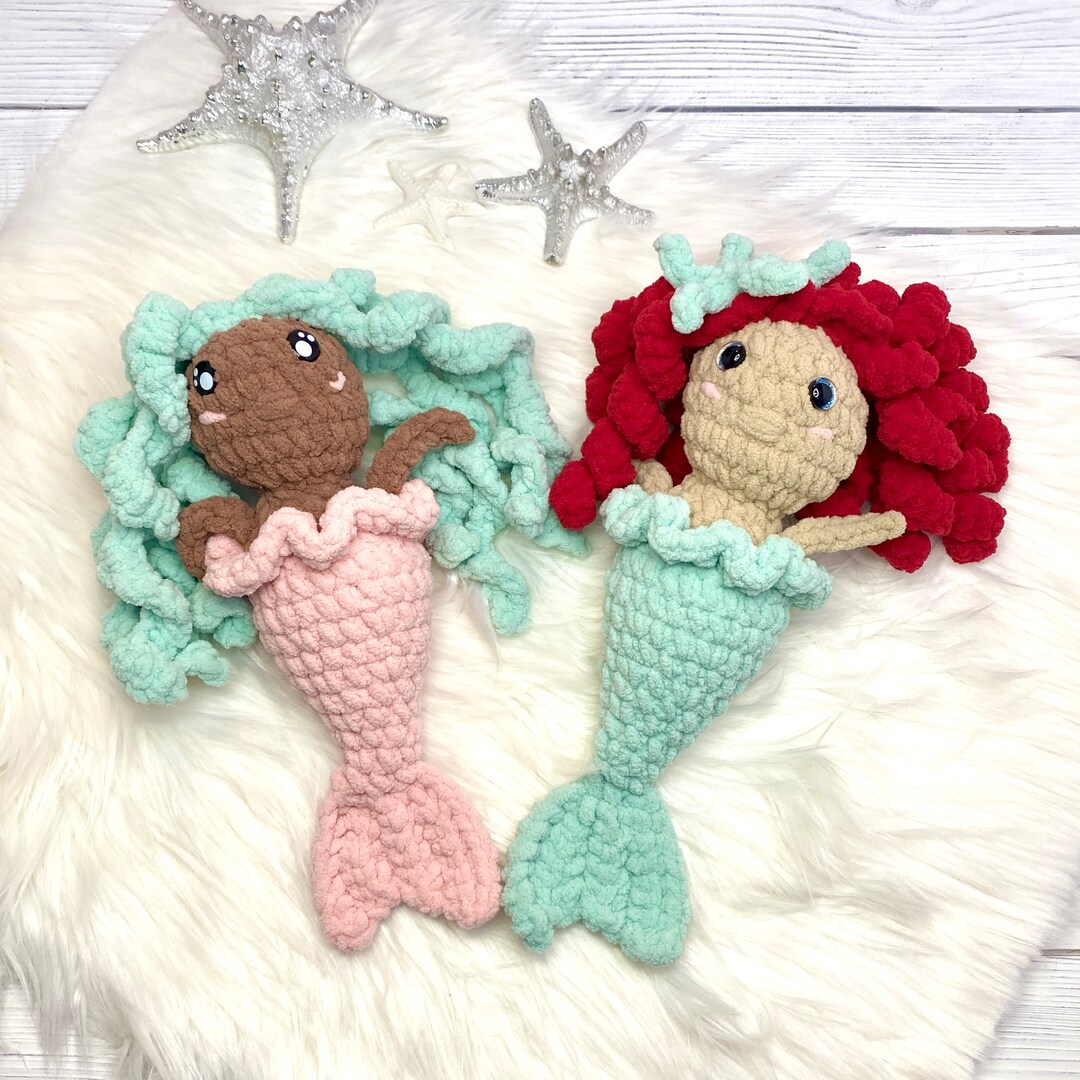Crochet Mermaid Plushie, Cute Birthday Gift for Grandchild, Sea ...