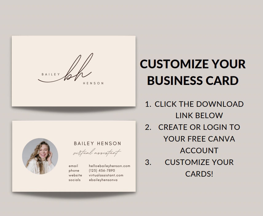 Boho Business Card Template | Printable Card Template | Editable ...
