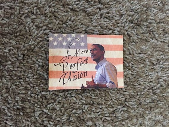 Barack Obama Decal Sticker A More Perfect Union Trading Card | Etsy