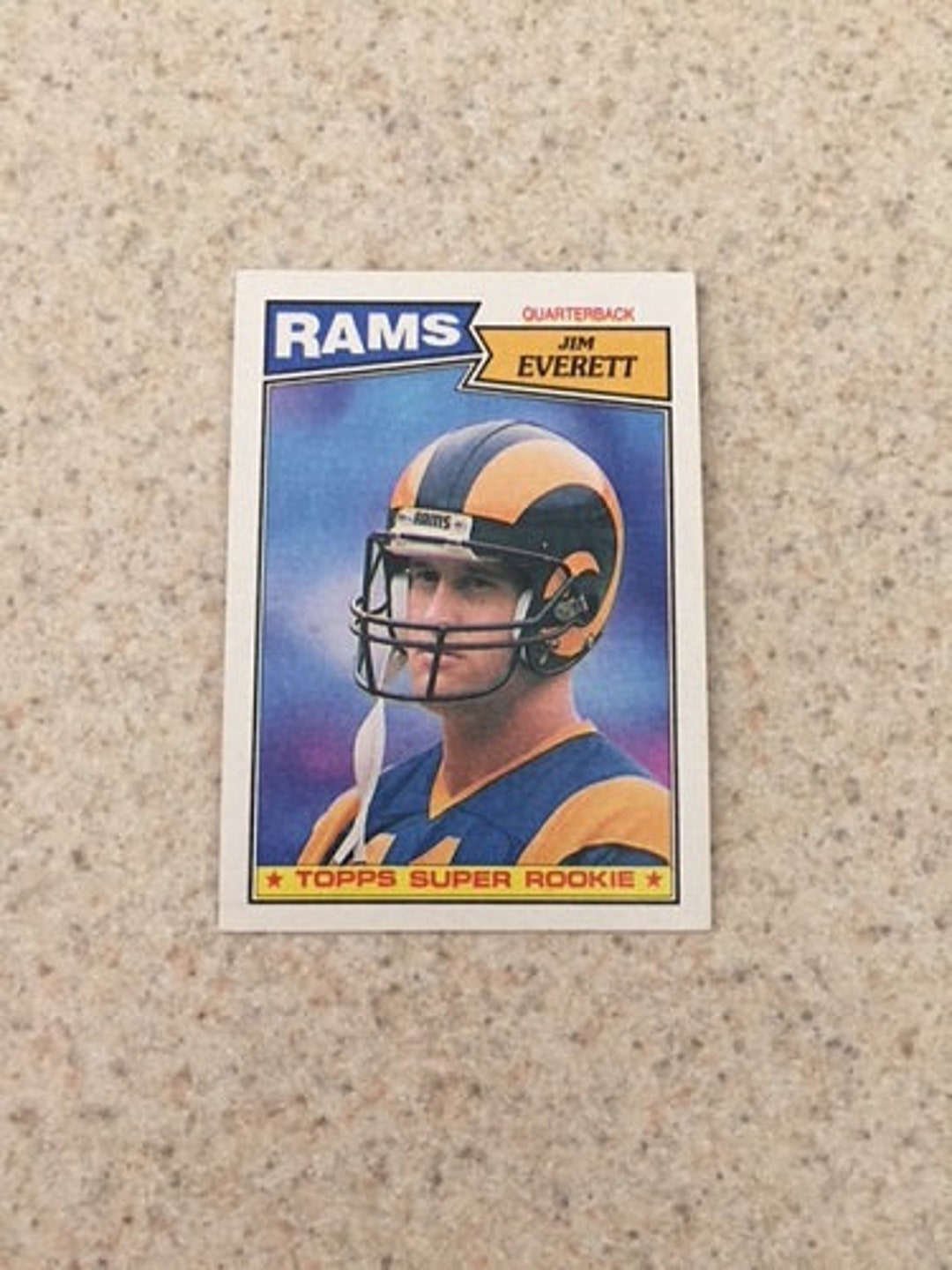 Jim Everett NFL Rookie Trading Card - Mint Condition RC - Very Good Los ...