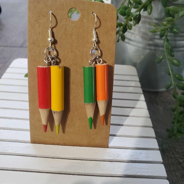 Pencil Earrings - Etsy