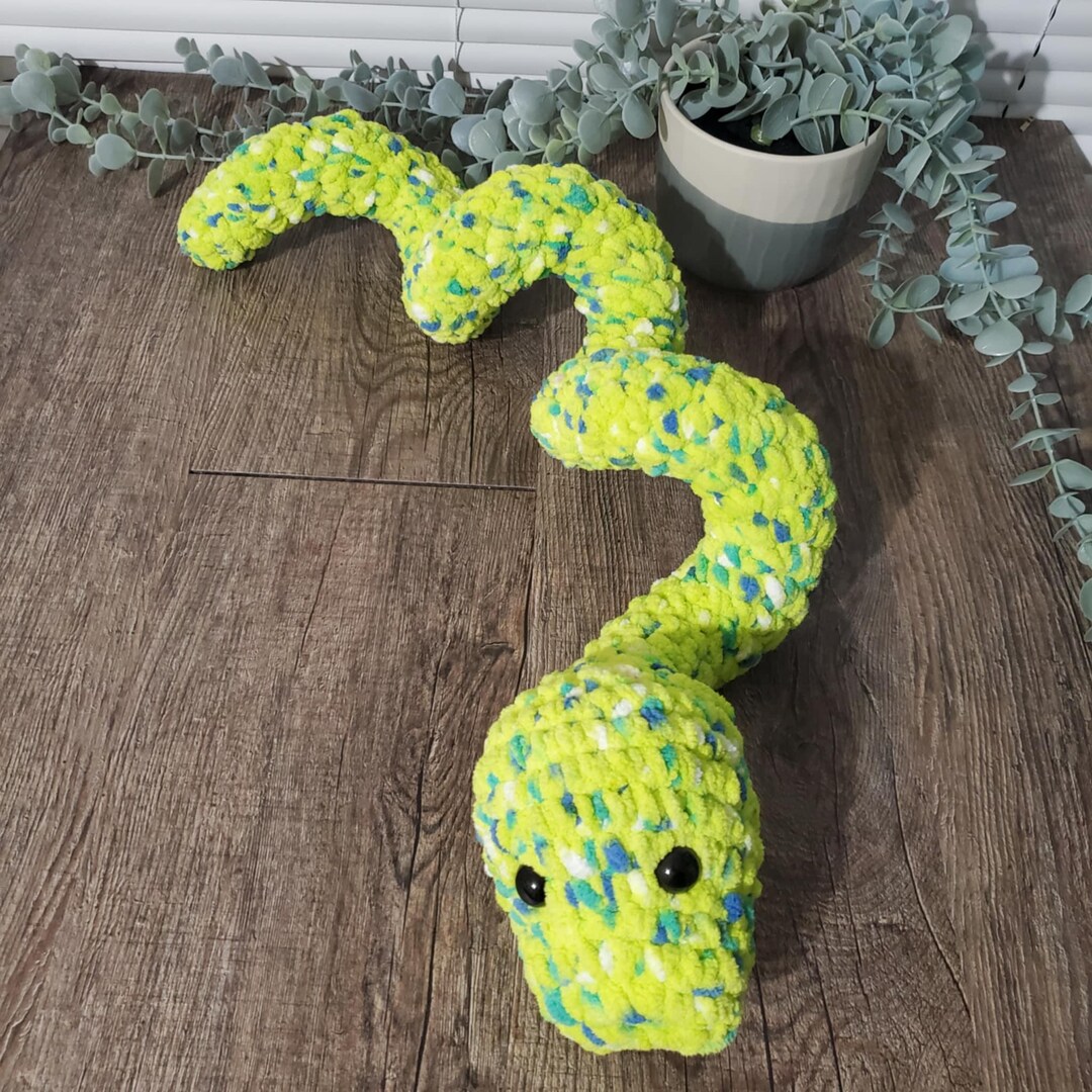 Snake Plushie, Soft Crochet Snake Toy, Snake Stuffed Animal ...