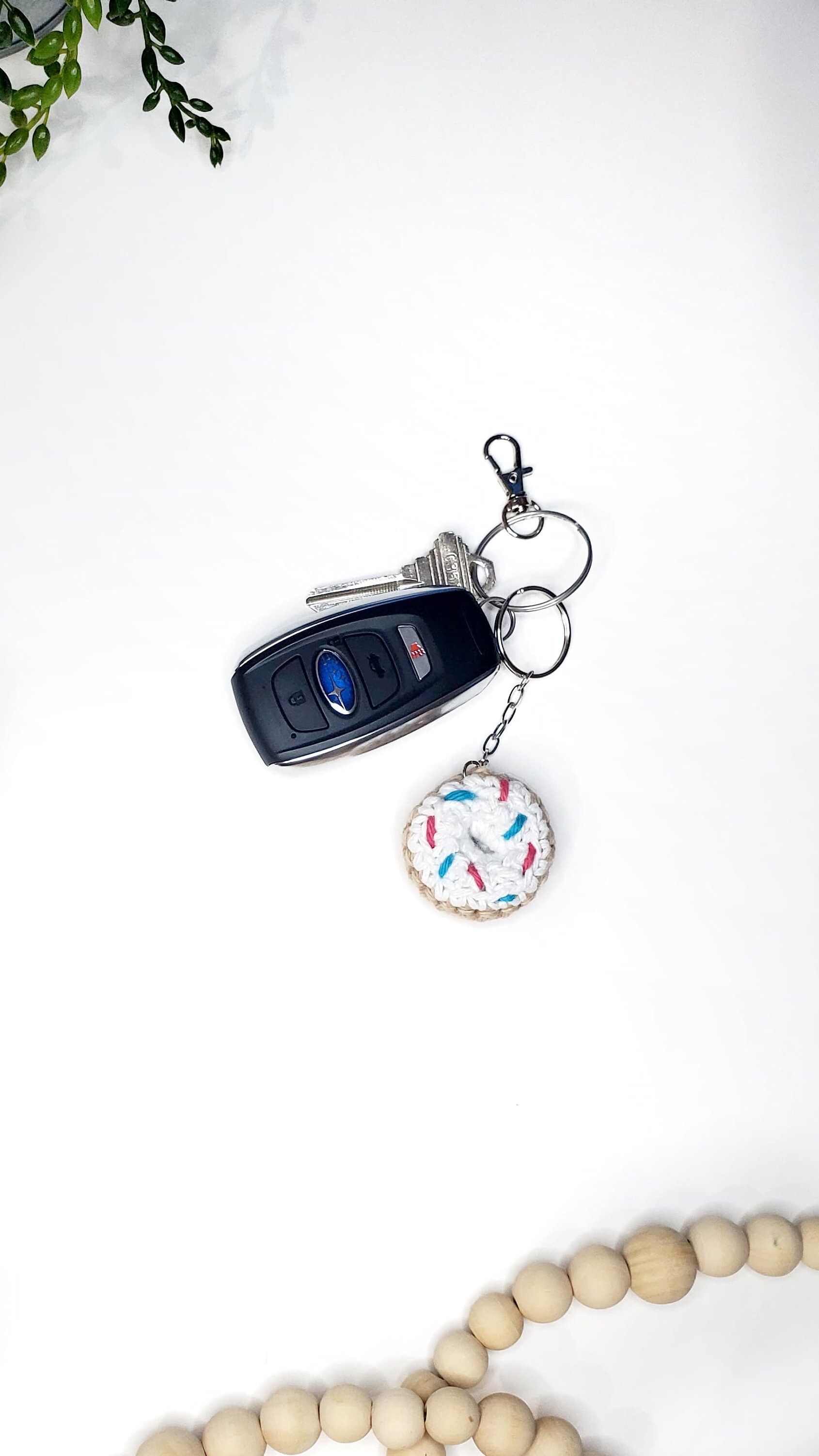 Cute Mini Donut Keychain Crochet Donut Key Ring Charm Key - Etsy