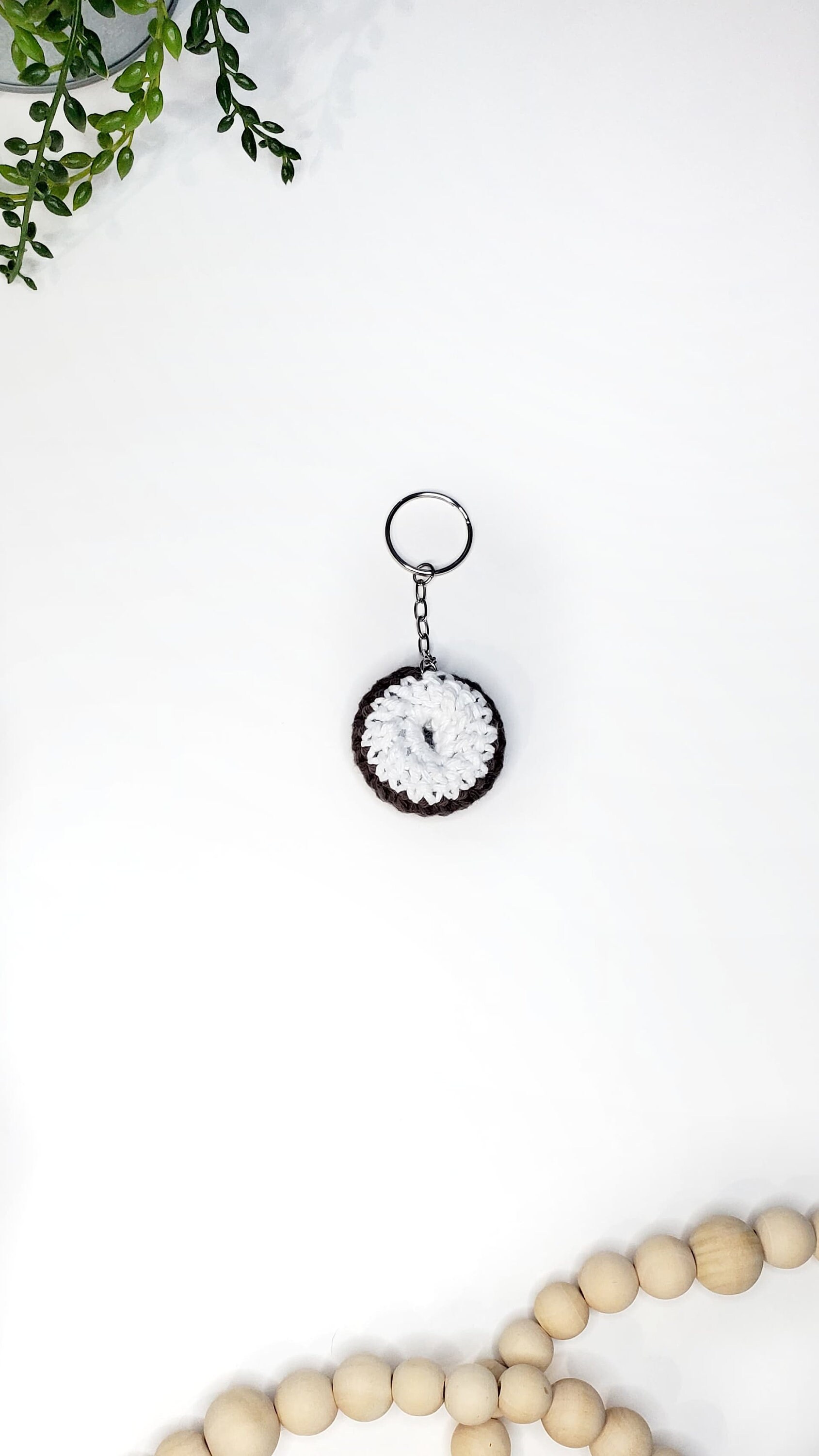 Cute Mini Donut Keychain Crochet Donut Key Ring Charm Key - Etsy