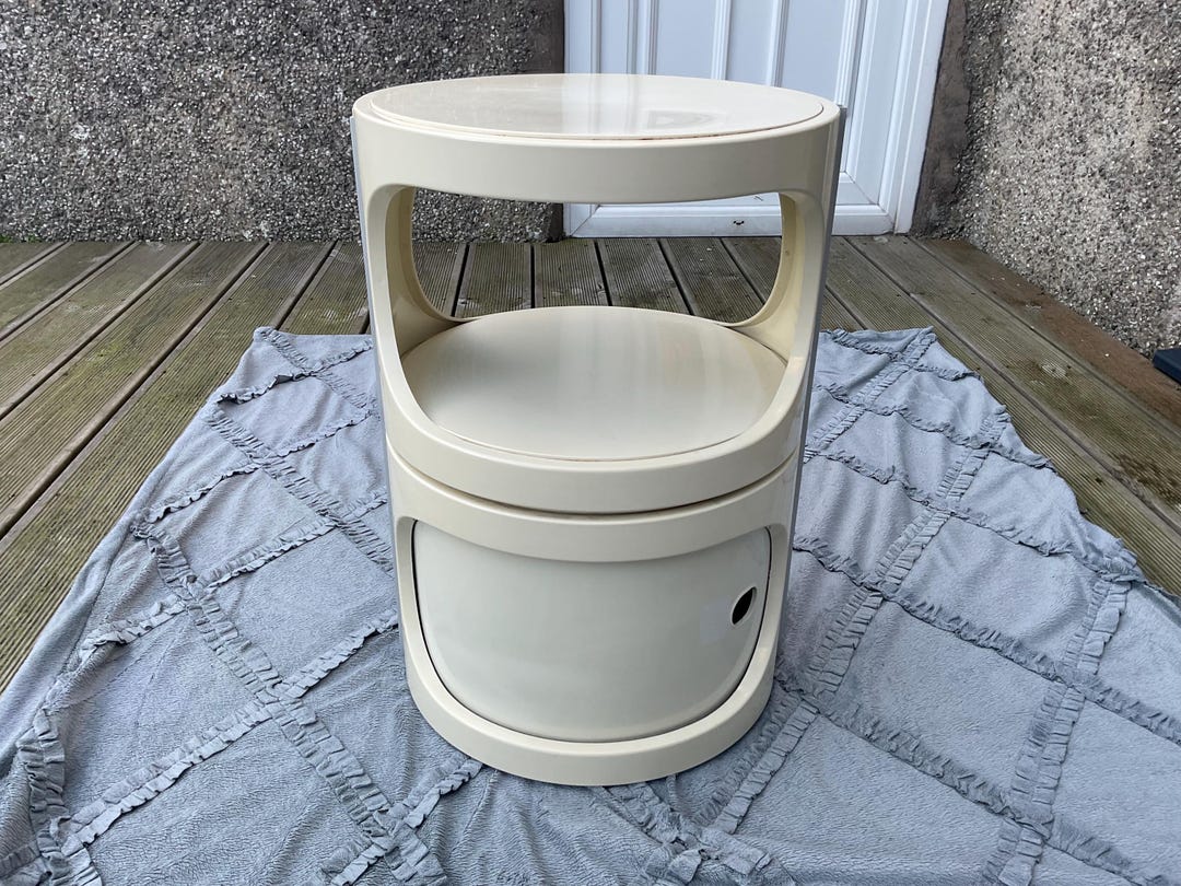 Vintage 70s Plastic Table or Bedside Cabinet, Artemide Castelli Kartell ...