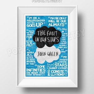The Fault in Our Stars Quotes - Art Print Poster - Multiple Sizes - Etsy