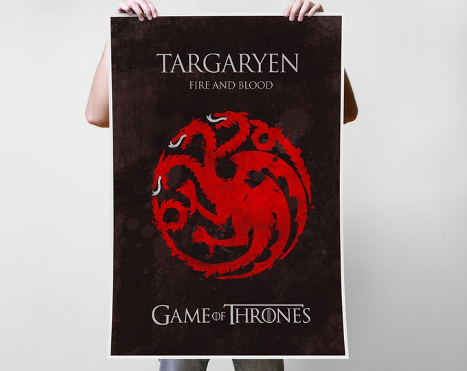 Emerald Fire: Targaryen Dragon Art Poster Fantasy Beast in Lush Forest ...
