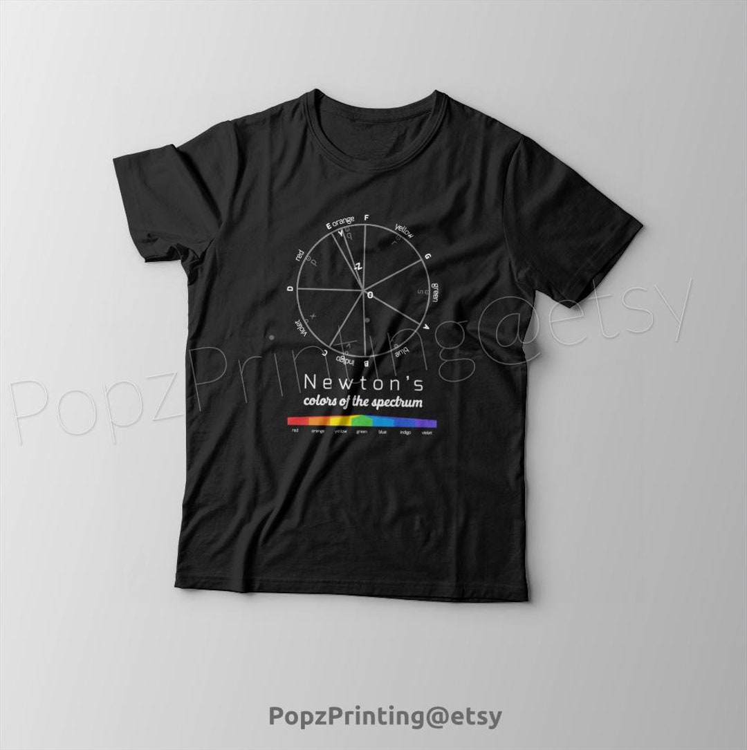 Newton's Color Spectrum Science T-shirt - Minimalist Tee - Black Unisex ...