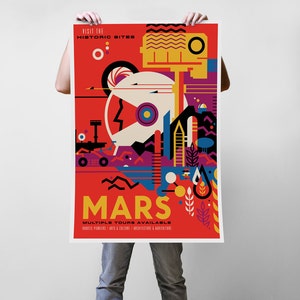 Mars Planet of the Future NASA Propaganda Traveler Art Print Poster ...