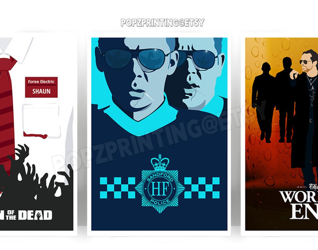 Cornetto Trilogy Set of 3 Art Print Posters - Multiple Sizes - Etsy