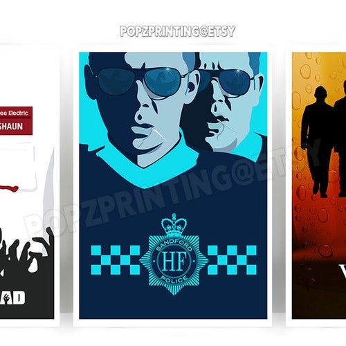 Cornetto Trilogy Set of 3 Art Print Posters Multiple Sizes - Etsy