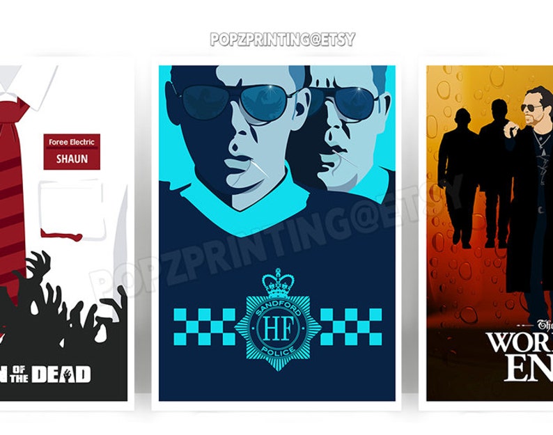Cornetto Trilogy Set of 3 Art Print Posters Multiple Sizes - Etsy