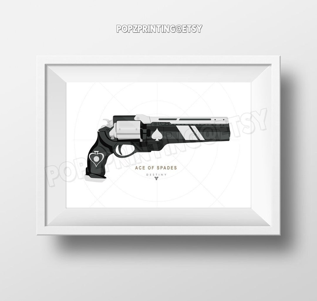 Ace of Spades Futuristic Pistol Gun Revolver Space Video Game Weapon ...