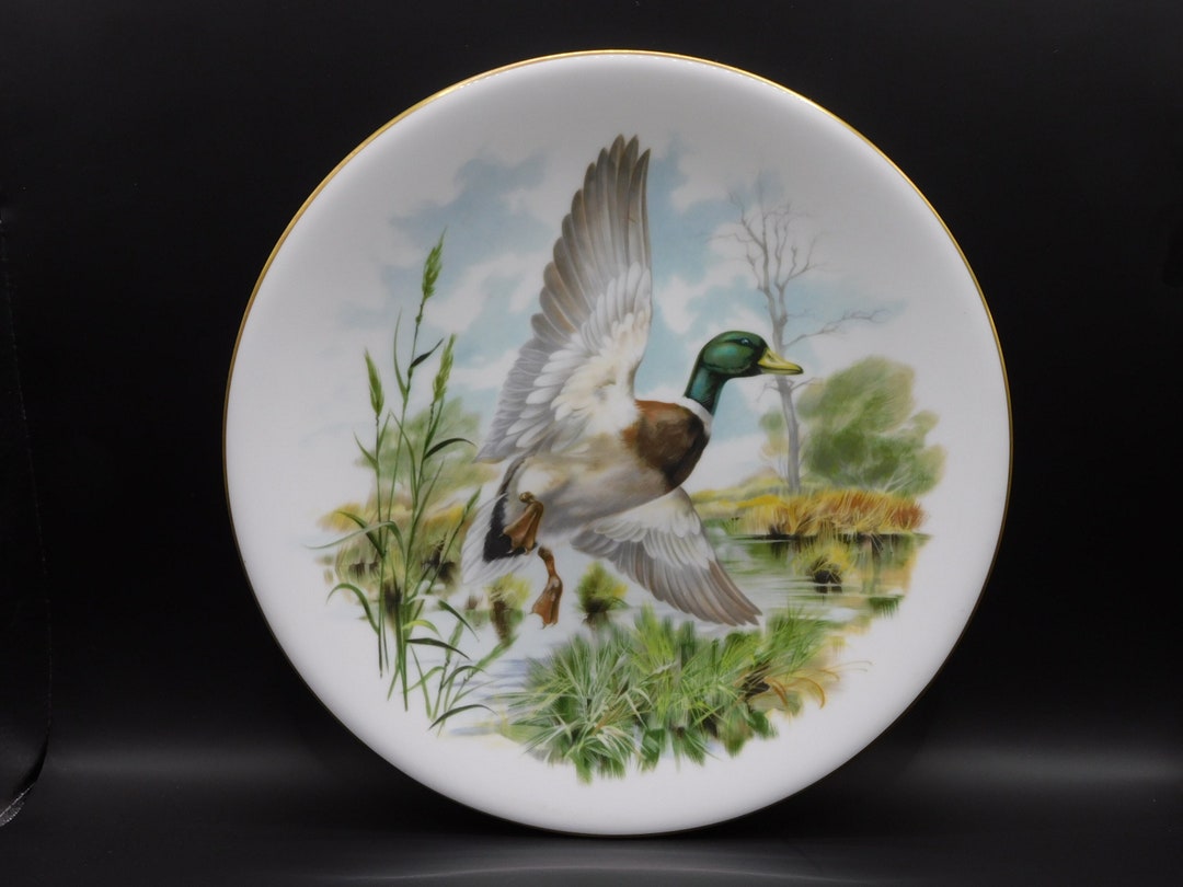 Royal Worcester Mallard Duck Dinner Plate: Gold Trim, 9 1/4 In - Etsy UK