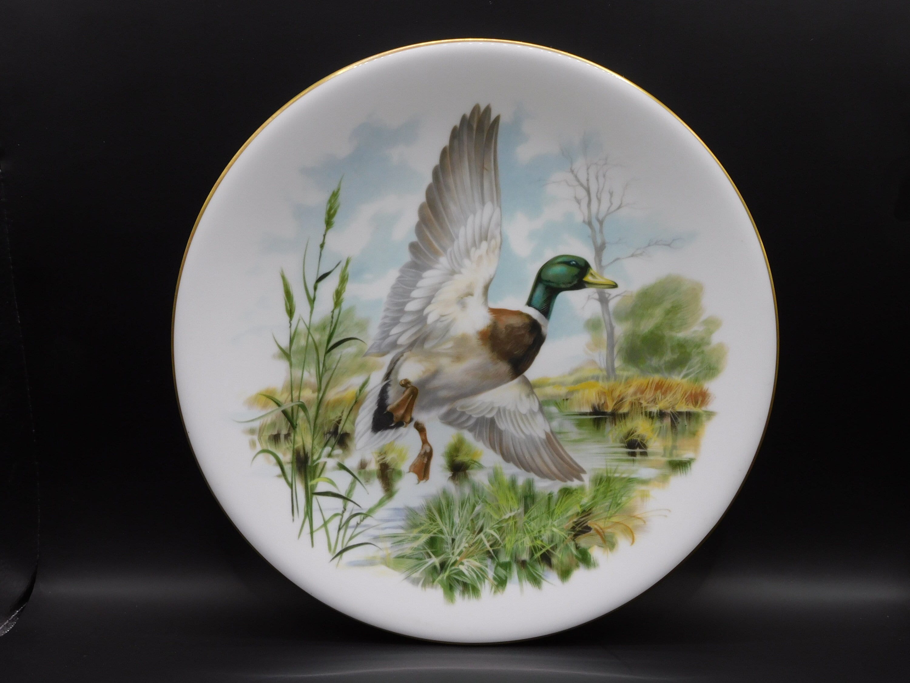 Royal Worcester Mallard Duck Dinner Plate: Gold Trim, 9 1/4 In - Etsy