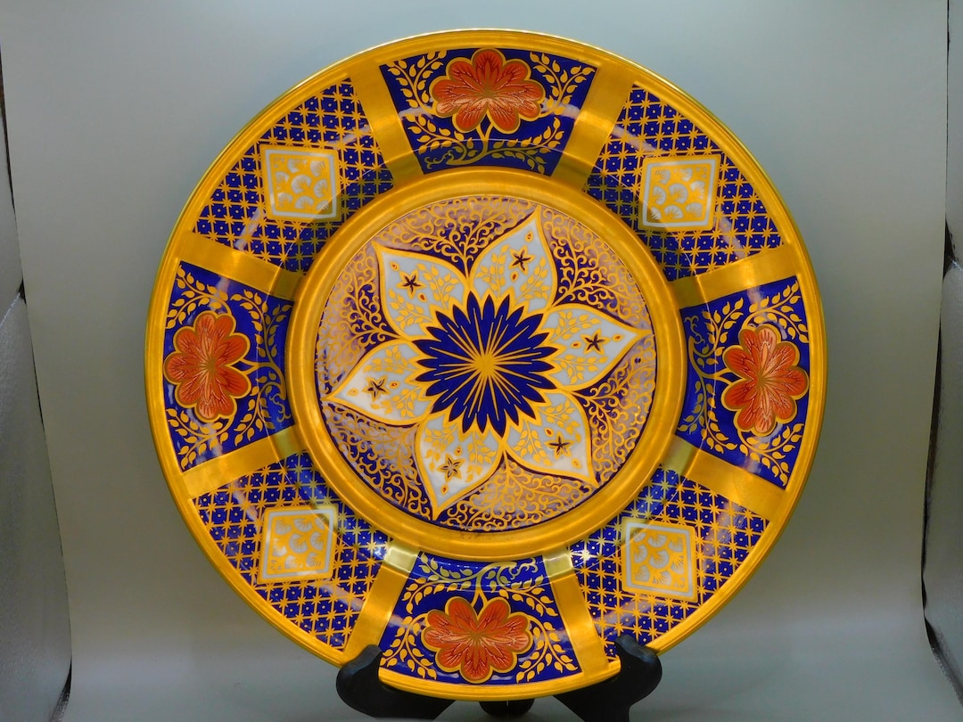 Caverswall Romany 22ct Gold Cabinet Plate, Imari Pattern, - Etsy