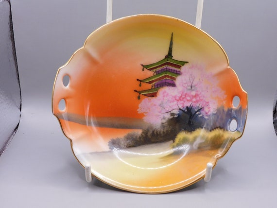 Noritake Dish Japanese Landscape Hand Painted Circa 1930 - Etsy