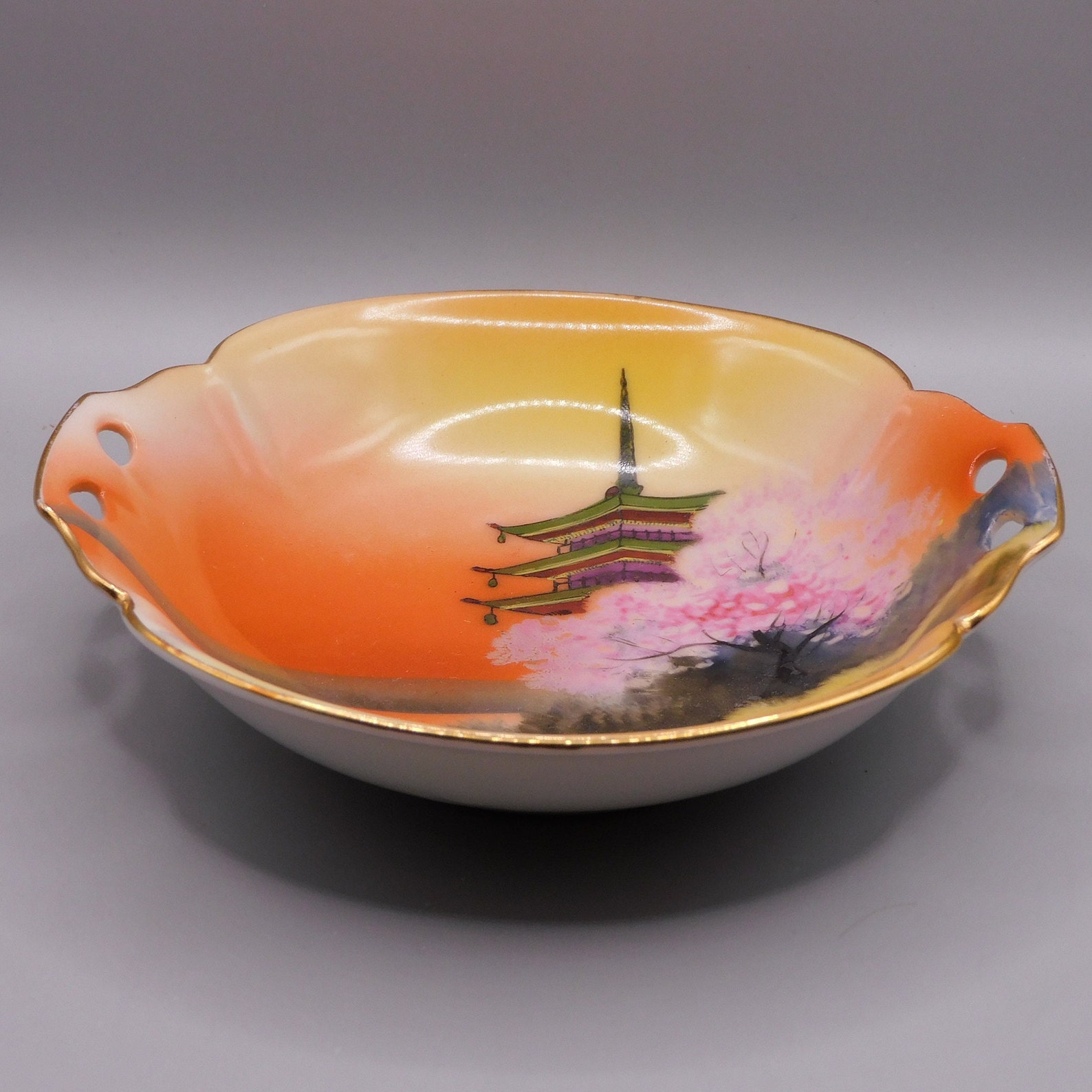 Noritake Dish, Japanese Landscape, Hand Painted, Circa 1930 - Etsy