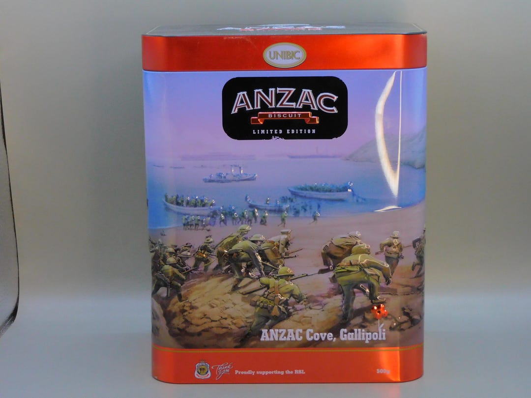 Anzac Gallipoli Biscuit Tin | Limited Edition Collectible | Empty Metal ...