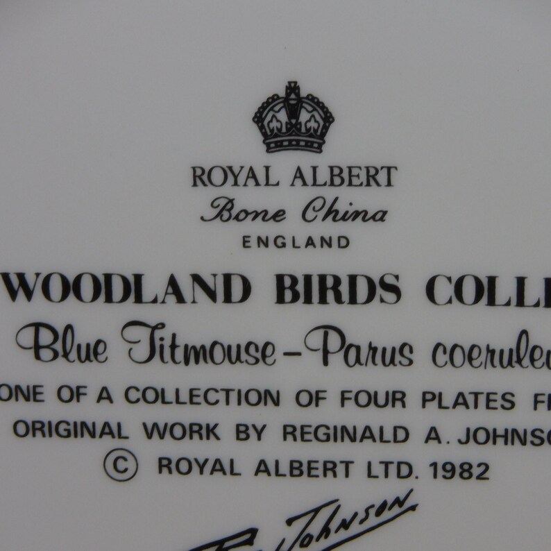 Royal Albert Blue Titmouse Plate: 1982 Woodland Birds Collector's Plate ...