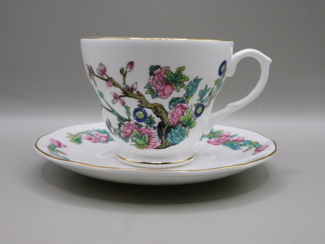 Indian Tree Cup and Saucer, Made in Uk by Salisbury - Etsy