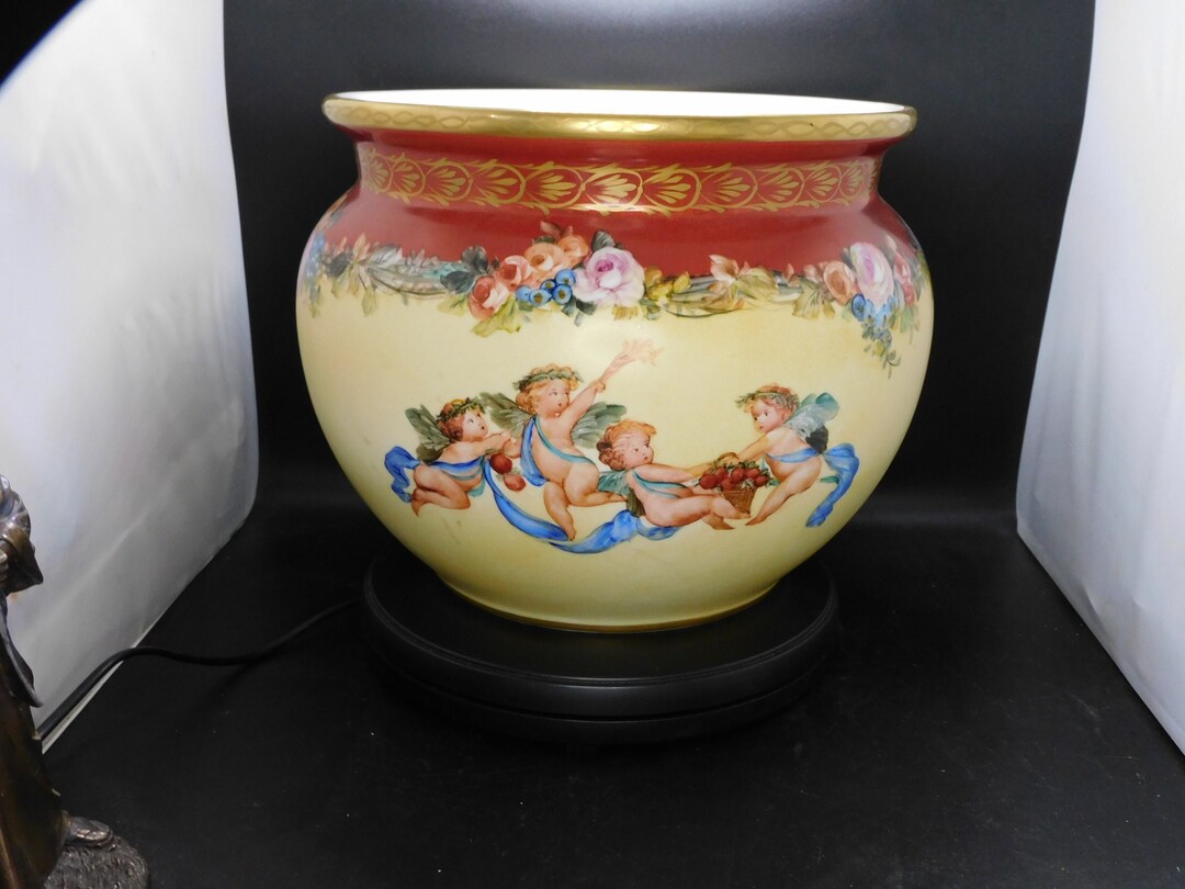 Large French Limoges Cherub Design Jardiniere Bowl, Indoor Planter - Etsy