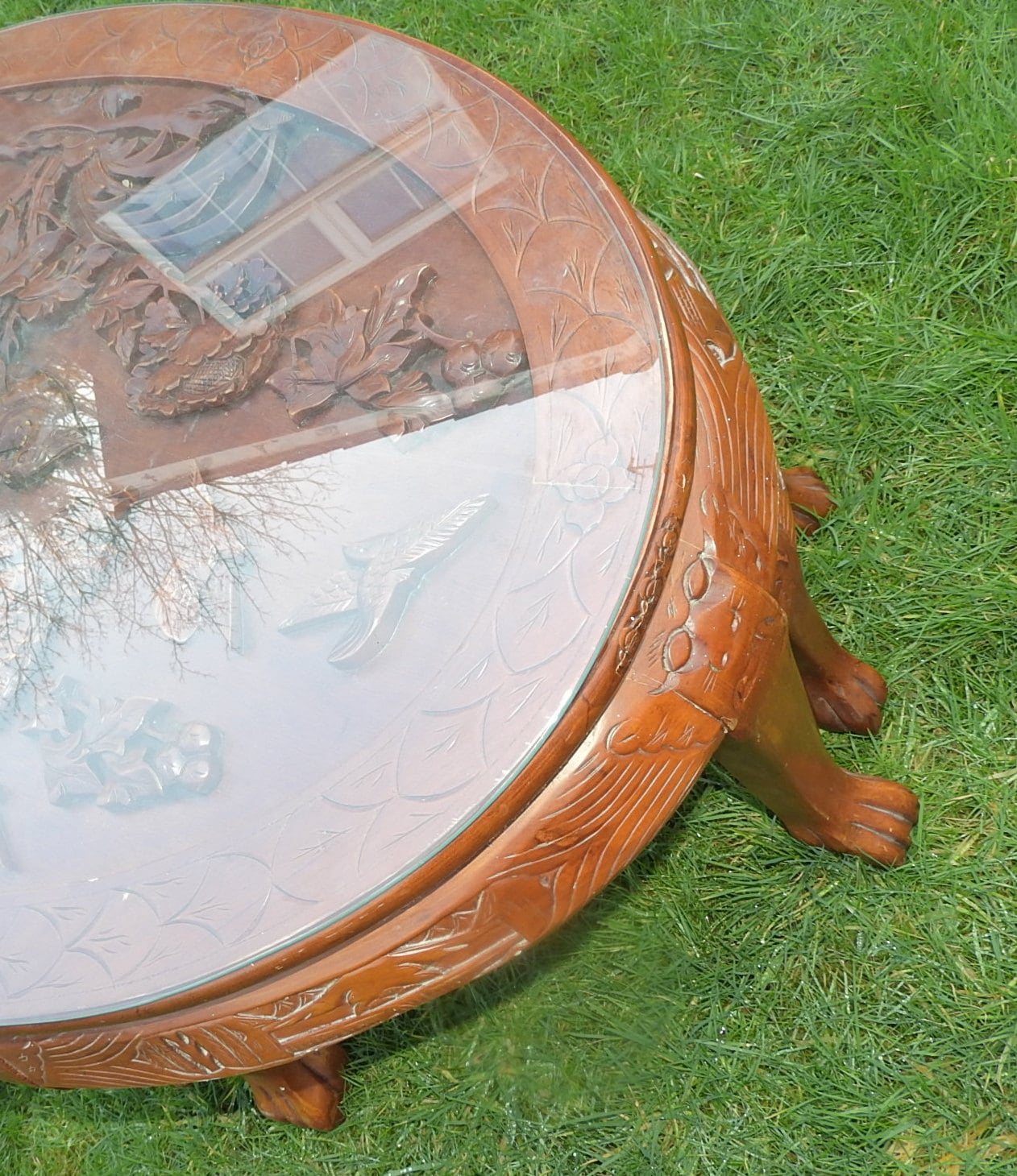 Set of Vintage Chinese Hand Carved With Exotic Birds Table and - Etsy UK