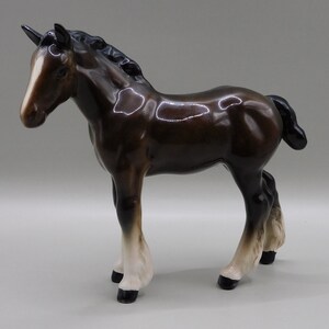 Scarse Vintage Beswick Shire Foal Dark Brown Gloss - Made in England ...
