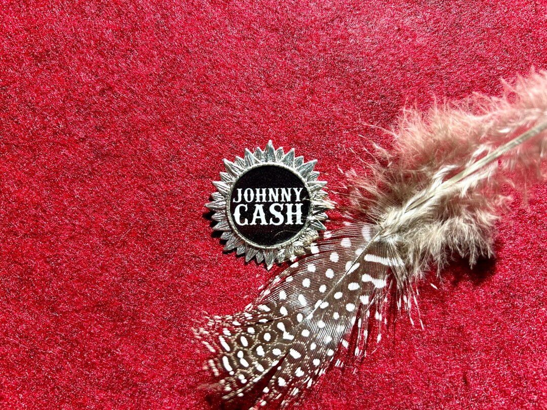 Johnny Cash Pin/ 60s 70s 80s Pendant Brooch/ Country Music Festival ...